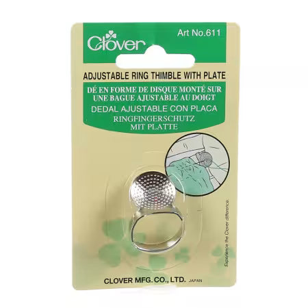Thimble - Adjustable Thimble with Metal Plate – Black Rabbit Fabric Inc.