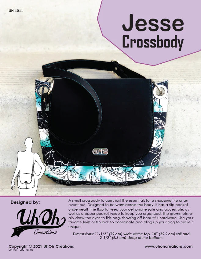UhOh Creations - Jesse Crossbody Paper Pattern – Black Rabbit Fabric Inc.